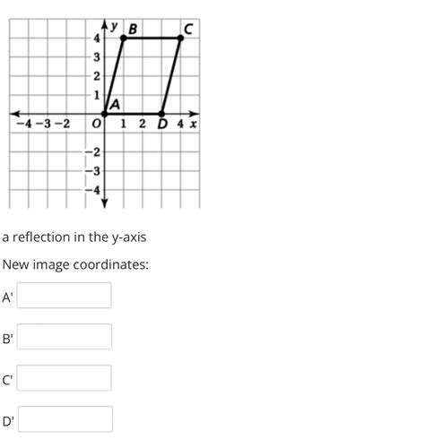 Solved A Reflection In The Y Axis New Image Coordinates A Chegg