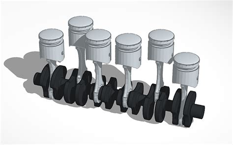 3d Design 6 Stroke Engine Crankshaft And Pistons Tinkercad