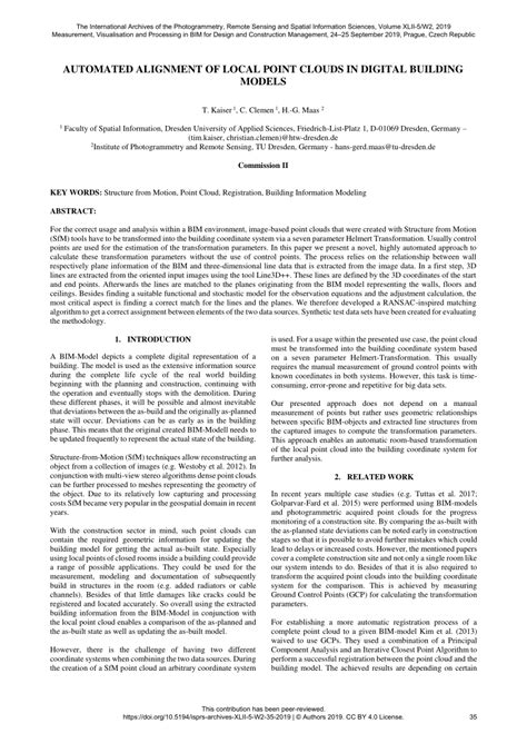 Pdf Automated Alignment Of Local Point Clouds In Digital Building Models