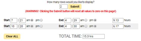 Work Time Calculator