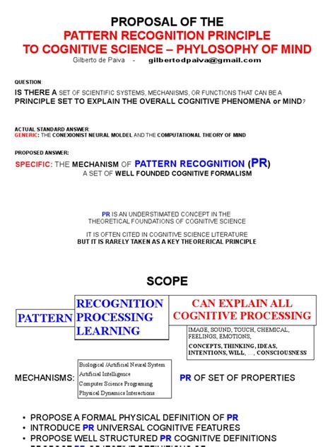 Pattern Recognition In Cognitive Science Pdf Consciousness
