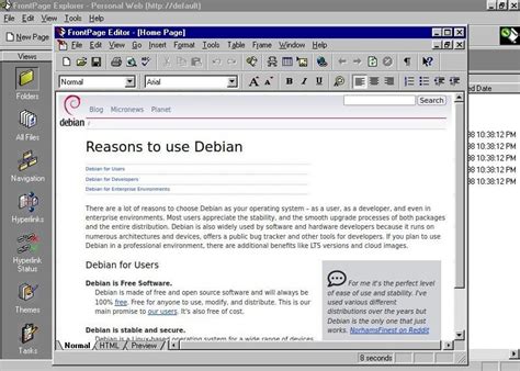 The Debian Project Celebrates 25 Years Of Using A Pirated Copy Of Microsoft Frontpage 98 To