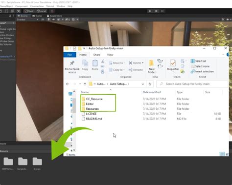 import the new auto setup files into the unity asset folder