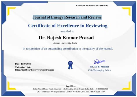 Dr Rajesh Kumar Prasad On Linkedin Reviewer Journal Editor