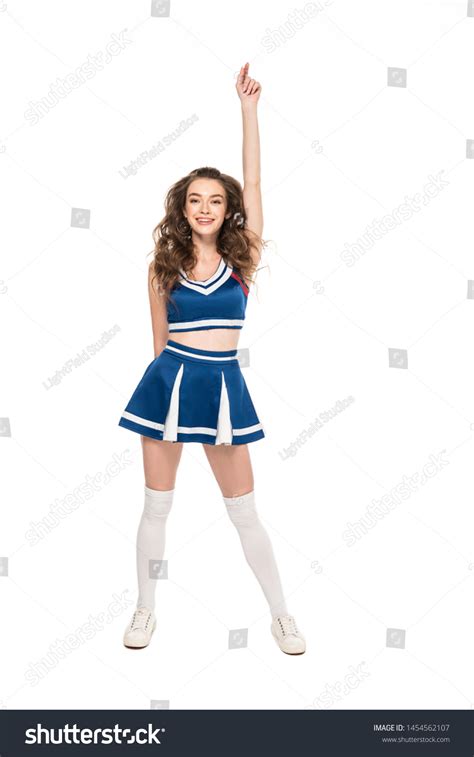Sexy Smiling Cheerleader Girl Blue Uniform Stock Photo 1454562107 Shutterstock