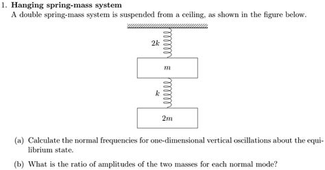1 Hanging Spring Mass System A Double Spring Mass System Is Suspended 1 Hanging Spring Mass System A Double Spring Mass System Is Suspended
