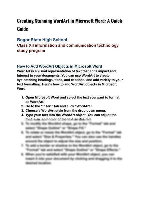 SOLUTION Creating Stunning Wordart In Microsoft Word A Quick Guide Studypool