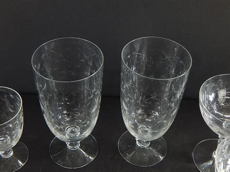 Antique Etched Crystal Stemware Ebth