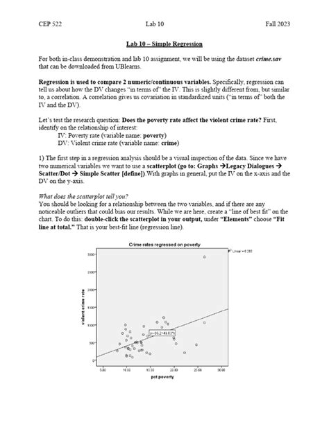 Lab 10 Simple Reg Pdf Coefficient Of Determination Linear