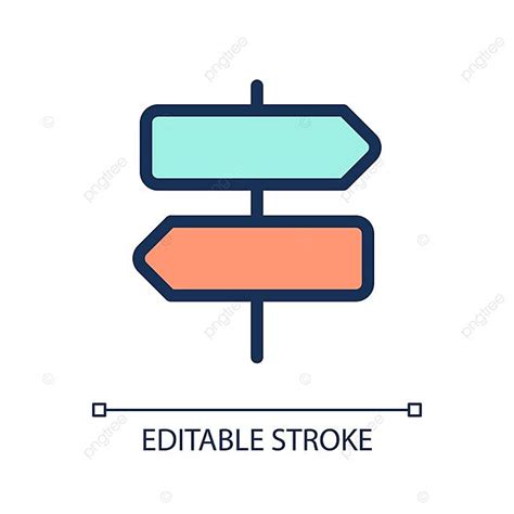 Pixelperfect Ui Icon Of Signposts With Rgb Colors Indicating Various Directions Vector Element