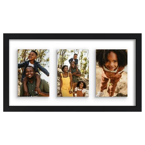 americanflat floating collage frame display three 4x6 photos 9x17