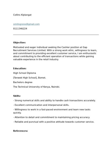 Gap Resume Pdf