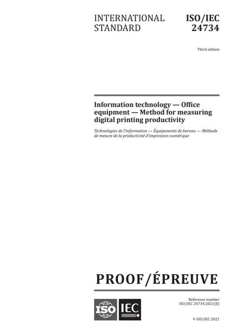 ISO IEC Information Technology Office Equipment Method For Measuring Digital