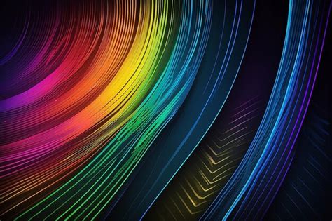 premium photo abstract spectrum curved lines background