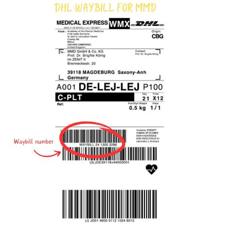 Where Can I Find The Dhl Waybill Number Academy Of Nutritional Medicine