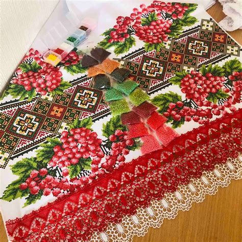 Весільний рушник з калиною