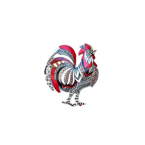 Small Painted Rooster Papillon Wholesale