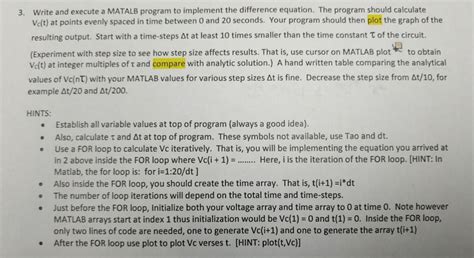 Solved Dt R C 스七 论 R C Write And Execute A Matalb