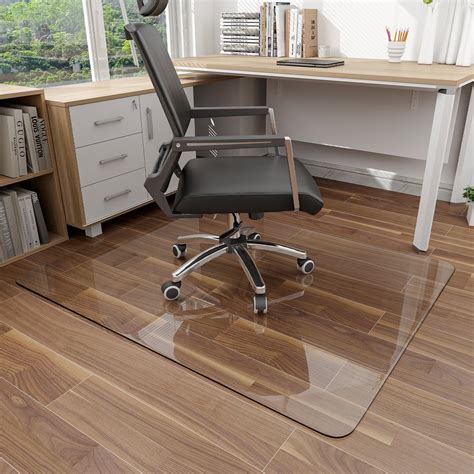 Beautypeak 36 X 46 Tempered Glass Office Chair Mat For Carpet Or Hard