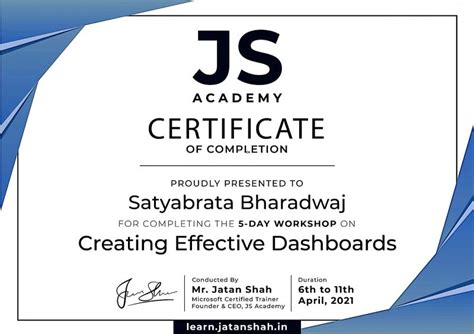 Here I Am Sharing My Certificate On Completion Of Js Academy Certified