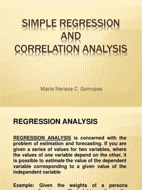 Simple Regression And Correlation Analysis Pdf Correlation And