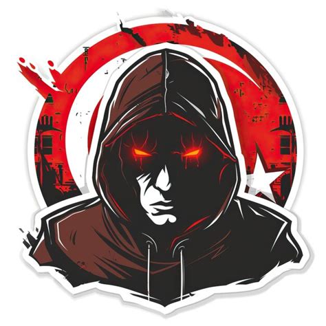 Premium Vector Vector Sticker Logo A Hacker Wearing A Hoodie With Glowin