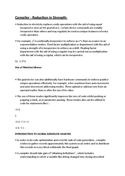 Compiler Reduction In Strength Compiler Reduction In Strength Reduction In Electricity