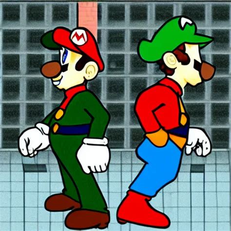 Mario And Luigi French Kiss Wet Blushing Deviantart Stable Diffusion