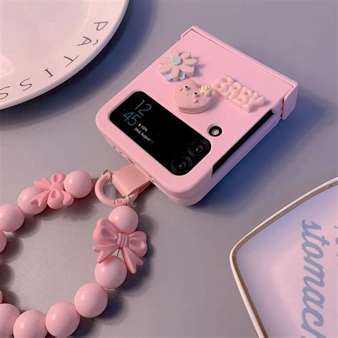 Pink Folding Case For Samsung Galaxy Z Flip Z Flip G Z Plip Z Flip Cover Shopee Malaysia