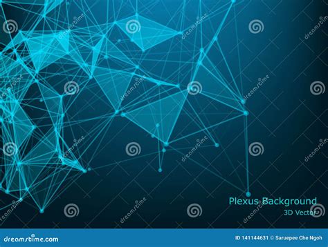 Abstract Polygonal Background With Connected Lines And Dots Minimalistic Geometric Pattern