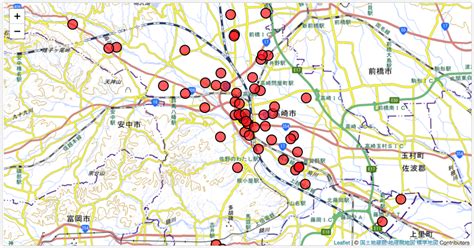 【d3 js】 leafletにsvgをオーバーレイする。 gunma gis geek