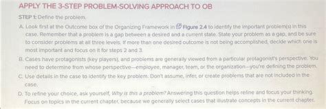 Solved Apply The 3 Step Problem Solving Approach To Obstep