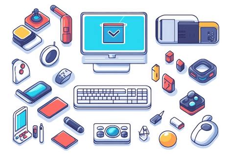 Computer Accessories Set Isometric Style Premium Ai Generated Image