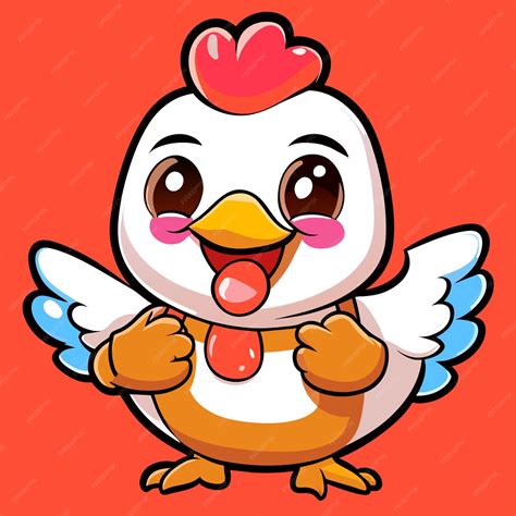 Premium Vector Cute Chicken Clipart Hand Drawn Cartoon Sticker Icon