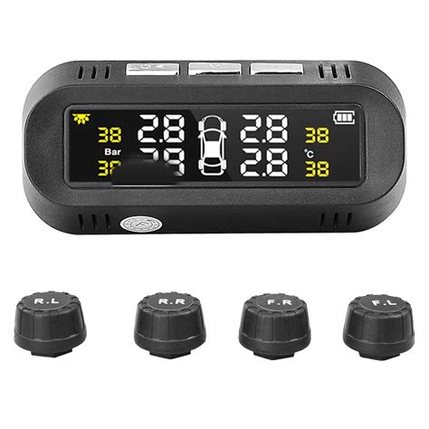 Car Tpms Tyre Pressure Monitoring System Solar Pow Vicedeal