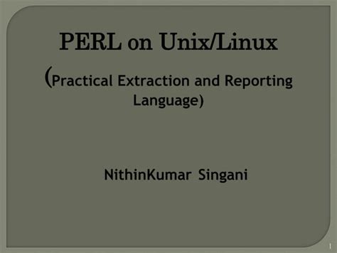 Introduction To Perl Scriptingppt