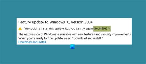 Error Xc We Couldn T Install This Feature Update