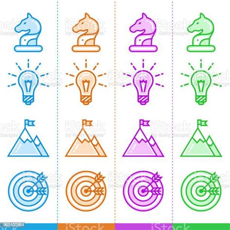 시작 비즈니스에 대 한 서로 다른 색상으로 라인 아이콘의 집합입니다 모바일 개념 및 웹 디자인을 위한 고품질 현대 무늬 0명에 대한 스톡 벡터 아트 및 기타 이미지 Istock