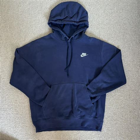 Thrifted Navy Blue Nike Hoodie Size Small Fits Like Depop