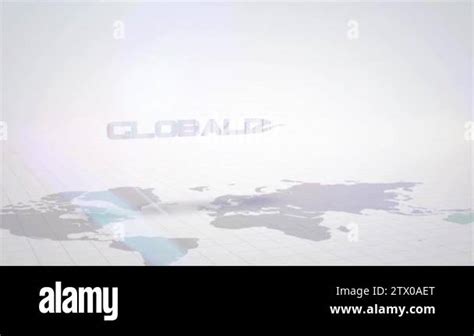 Globalization Text Animation With World Map Over Off White Or Grey
