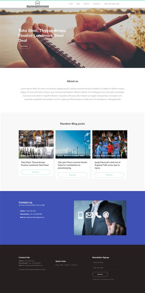 Blog Management System Project Using PHP And MySQL PHPGurukul