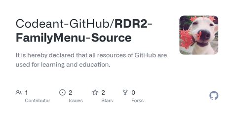 Releases Codeant GitHub RDR FamilyMenu Source GitHub