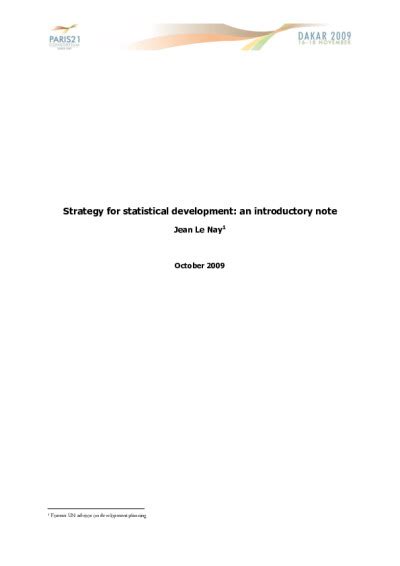 Strategy For Statistical Development An Introductory Note Paris
