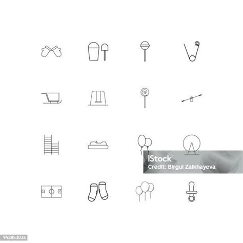 베이비 아이 신생아 간단한 선형 아이콘 세트 개요 벡터 아이콘 0명에 대한 스톡 벡터 아트 및 기타 이미지 0명 관람차 디자인 Istock