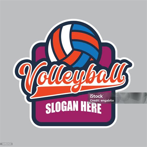 귀하의 슬로건에 대 한 텍스트 공간 발리 볼 로고 태그 라인 벡터 일러스트 레이 션 로고에 대한 스톡 벡터 아트 및 기타 이미지 로고 배구 배구공 Istock