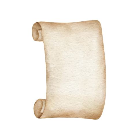 Premium Vector Ancient Empty Scroll Watercolor Paper Papyrus Isolated On White Background