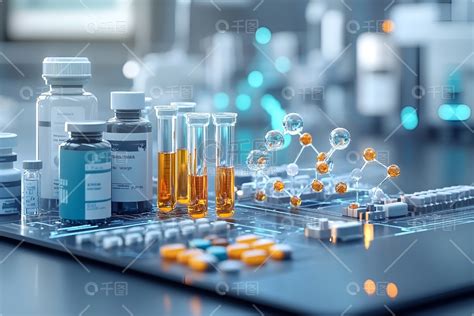 研究场景ai数字艺术 医疗设备3d渲染科技感现代感药品试管分子模型药片药瓶实验室研究场景插画 Ai图片免费下载 Png格式 4032像素 编号72325578 千图网