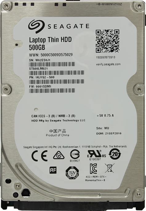 Жесткий диск 2.5" SATA 500GB Seagate Laptop Thin HDD (ST500LM021 ...