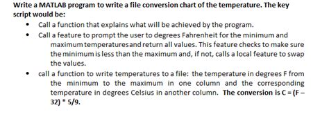 Answered Write A Matlab Program To Write A File Bartleby