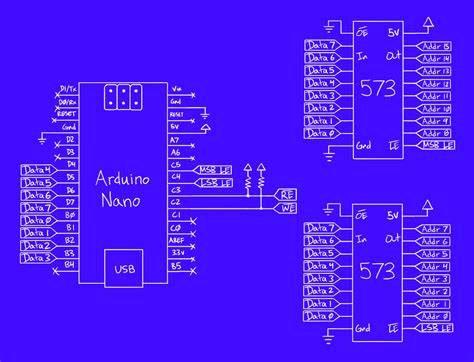 Parallel 28c Eeprom Programmer With Arduino Nano And 74x573 Latches Rarduino